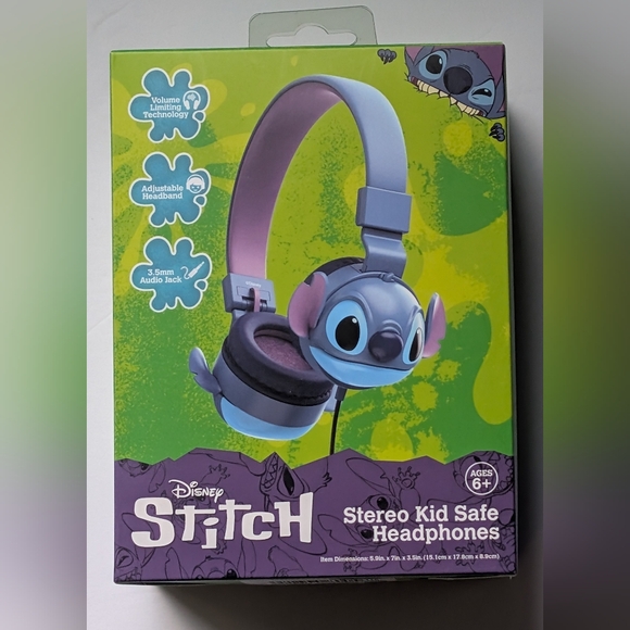 Disney | Headphones | New Disney Stitch Kid Stereo Kid Safe Headphones ...